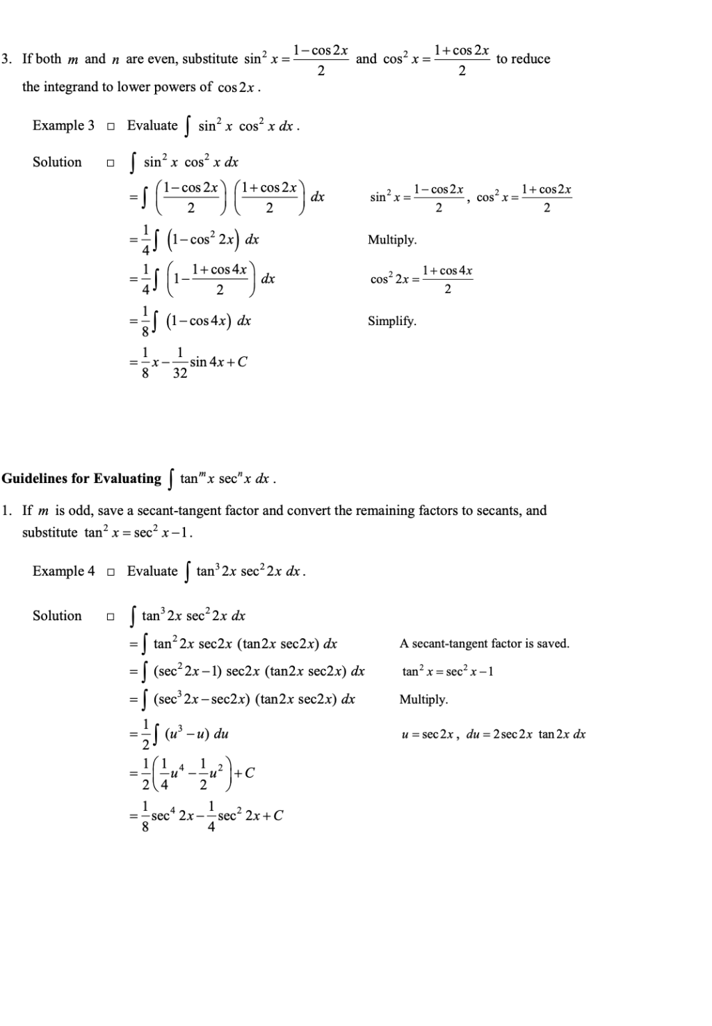 Trigonometric Integrals - Top Study Guide | RevisionTown